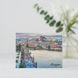 Prague Czech Republic Charles Bridge Travel Photo Postcard | Zazzle