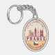 Prague Czech Republic City Skyline Emblem Keychain | Zazzle