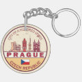 Prague Czech Republic City Skyline Emblem Keychain | Zazzle