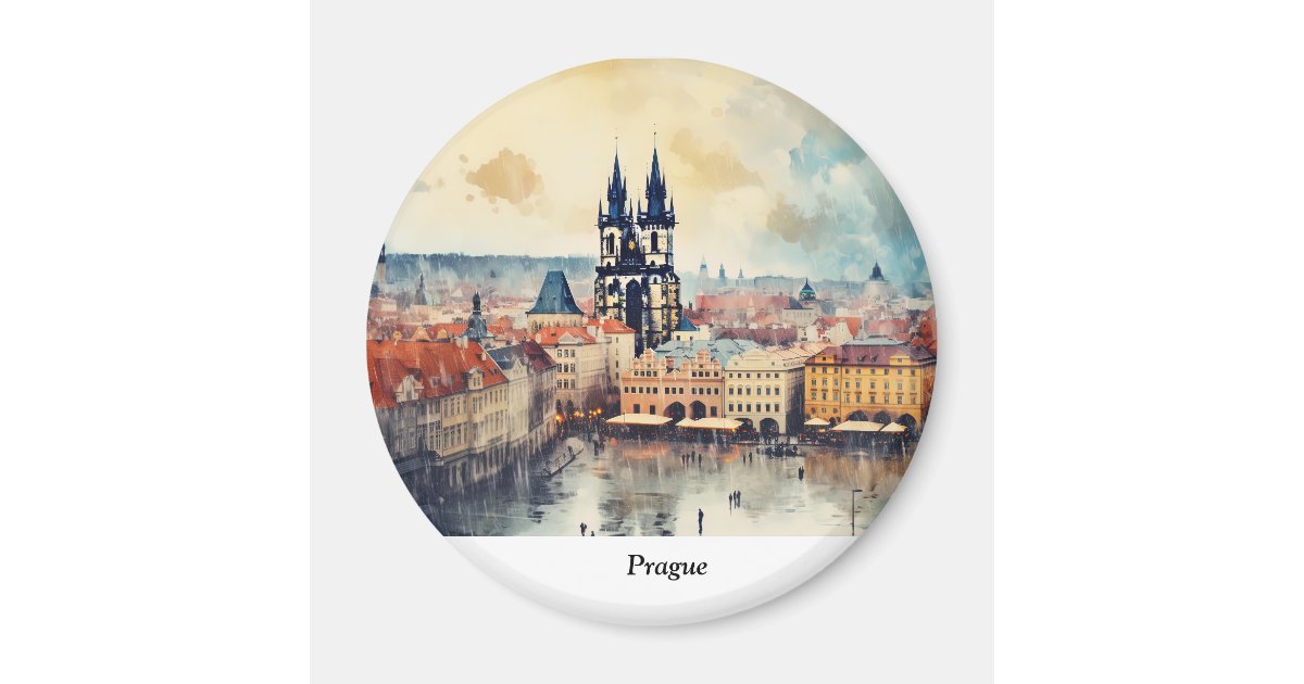 Prague night in Czech Republic Magnet | Zazzle