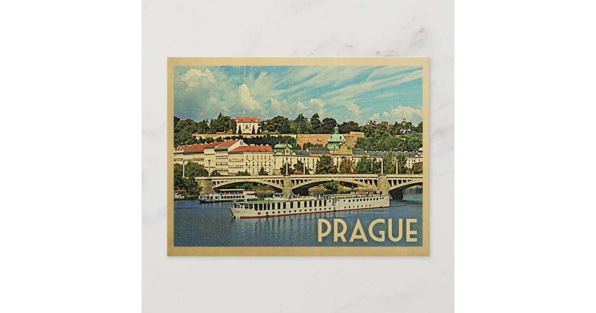 Prague Postcard Czech Republic Vintage Travel | Zazzle