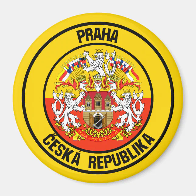 Prague Round Emblem Magnet | Zazzle