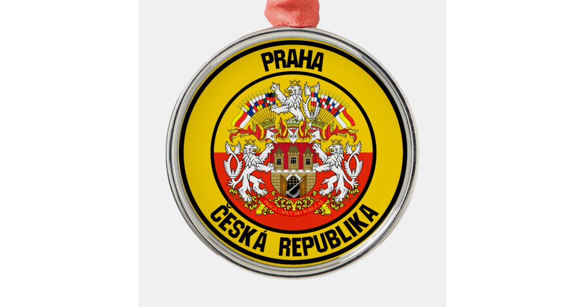 Prague Round Emblem Metal Ornament | Zazzle