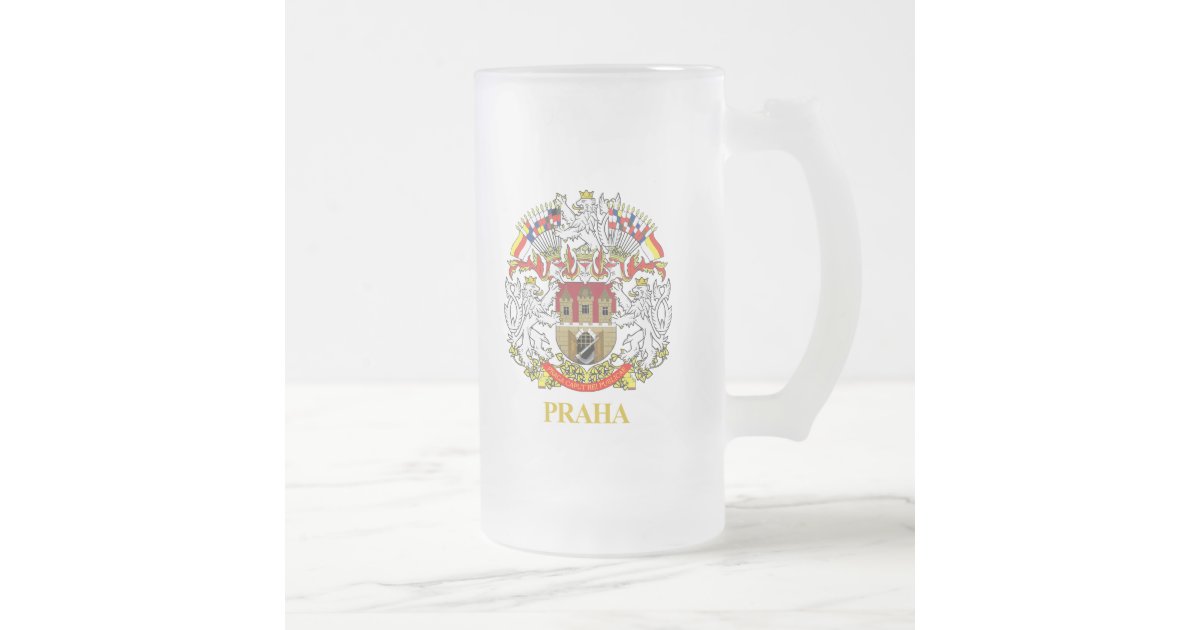 Praha (Prague) Frosted Glass Beer Mug | Zazzle