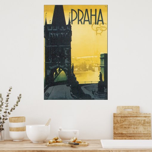 Praha Vintage Travel Poster | Zazzle