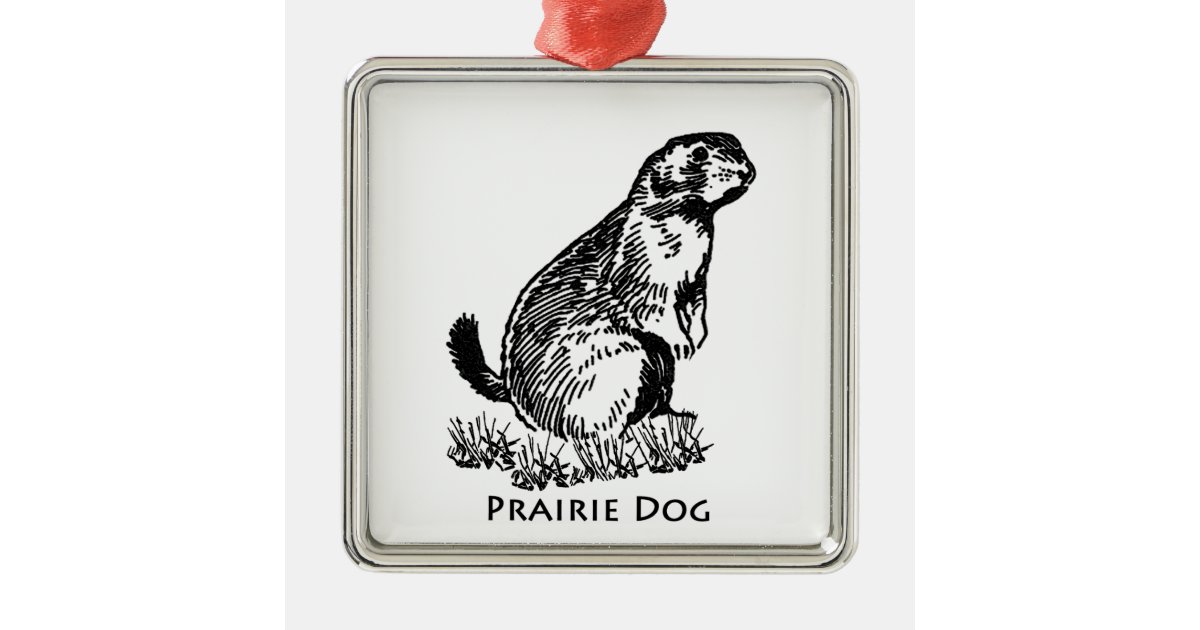 Prairie Dog Logo (line art) Metal Ornament | Zazzle