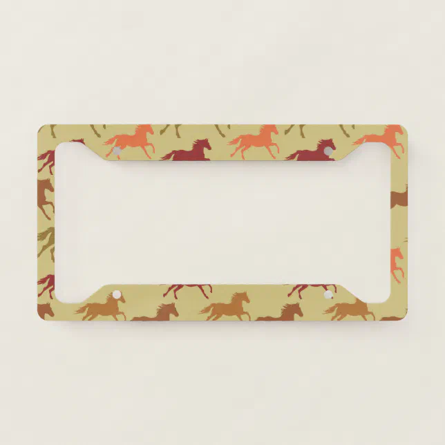 Prairie Horses Running Riding Equestrian Vintage License Plate Frame ...