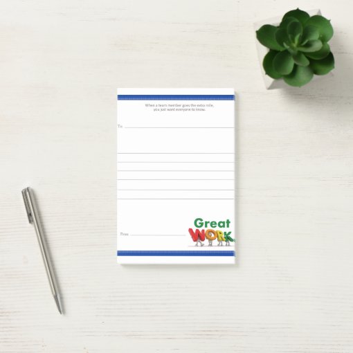 Praise It Series - Great Work Post It Pad Post-it Notes | Zazzle