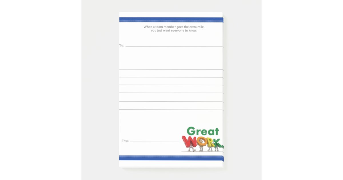 Praise It Series - Great Work Post It Pad Post-it Notes | Zazzle