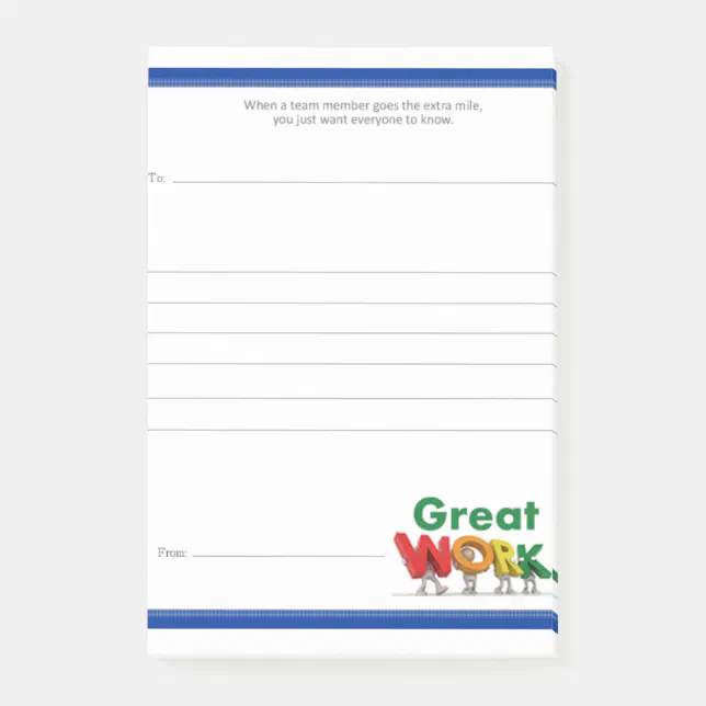 Praise It Series - Great Work Post It Pad Post-it Notes | Zazzle