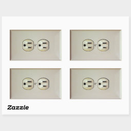 Prank Wall Outlet Decal Rectangular Sticker | Zazzle