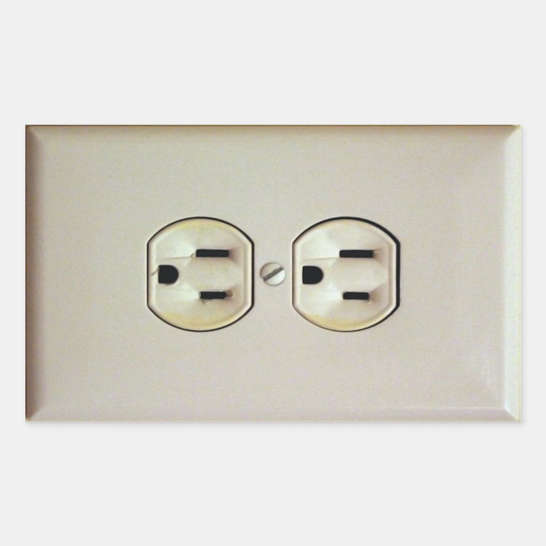 Prank Wall Outlet Decal Rectangular Sticker | Zazzle