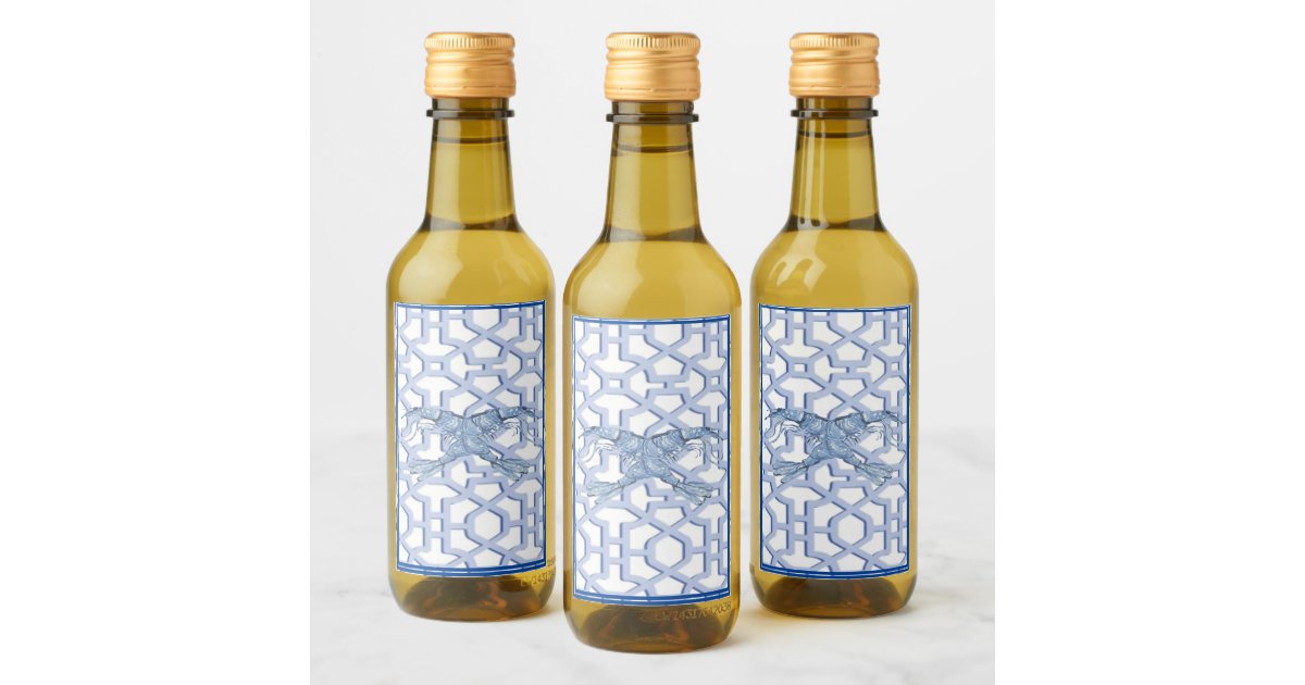 Prawn Lake Dance of the Blue Shrimp Wine Label | Zazzle