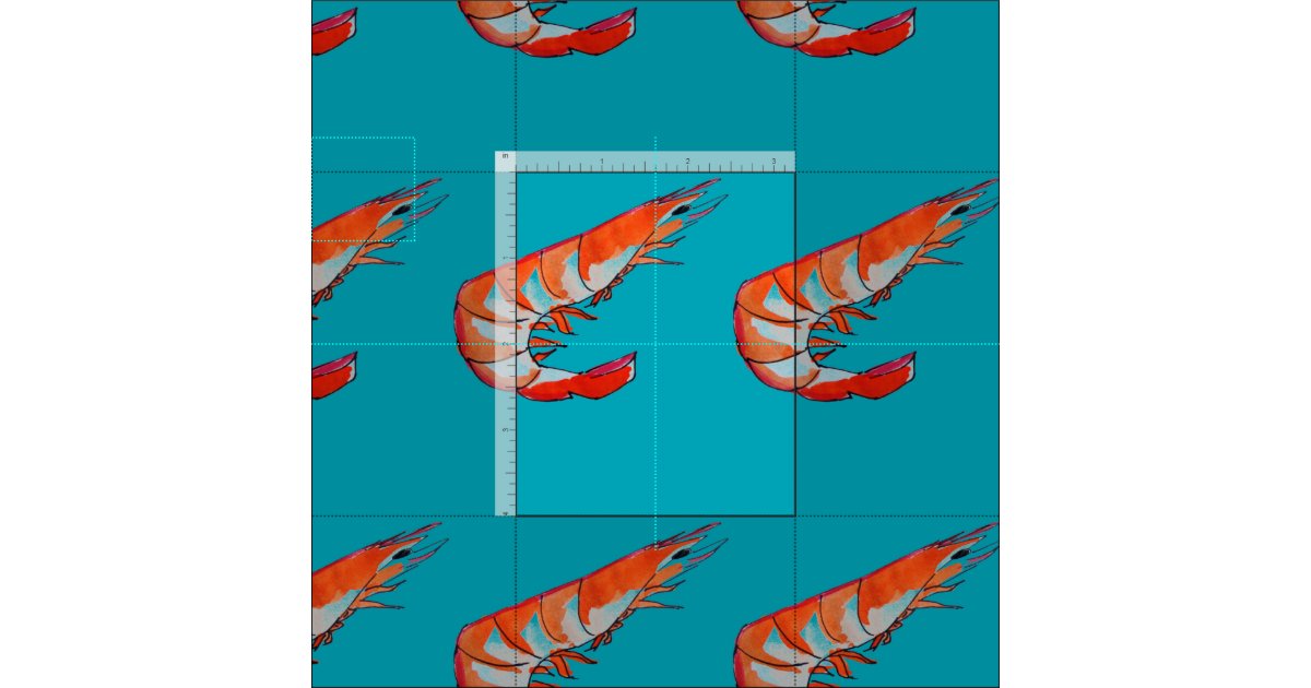 prawn / Shrimp seafood kitsch Fabric | Zazzle