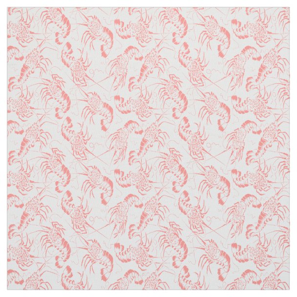prawn / Shrimp seafood kitsch Fabric | Zazzle
