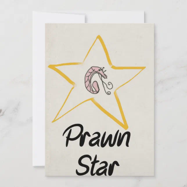 Prawn Star pun greetings card | Zazzle