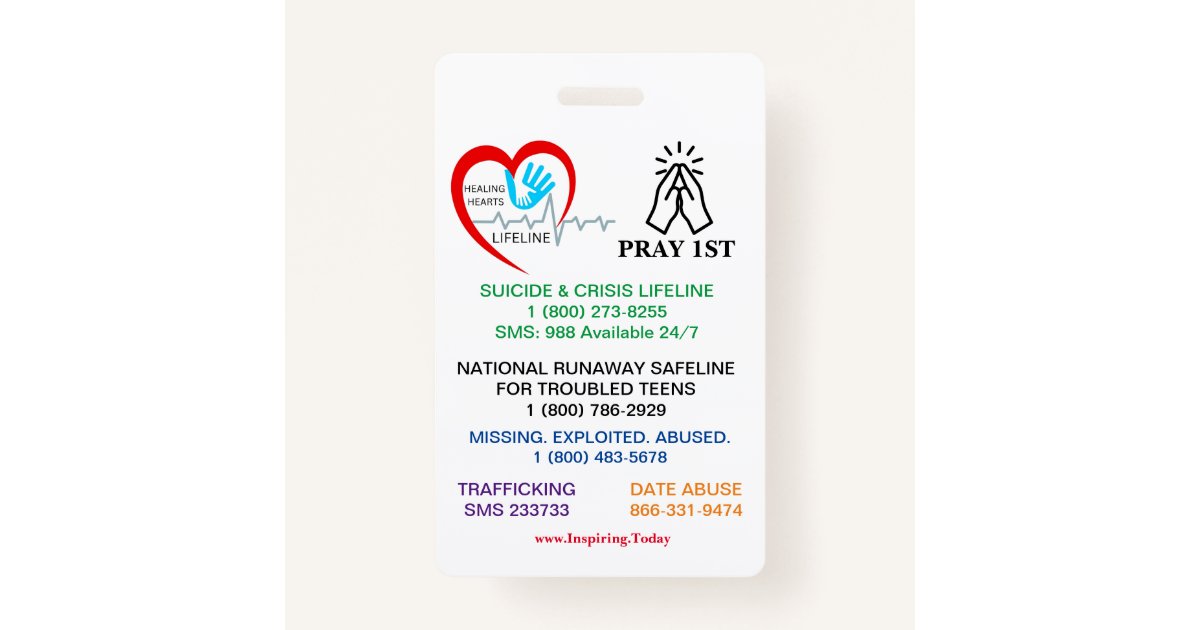 PRAY 1ST YOUTH LIFELINE BADGE | Zazzle