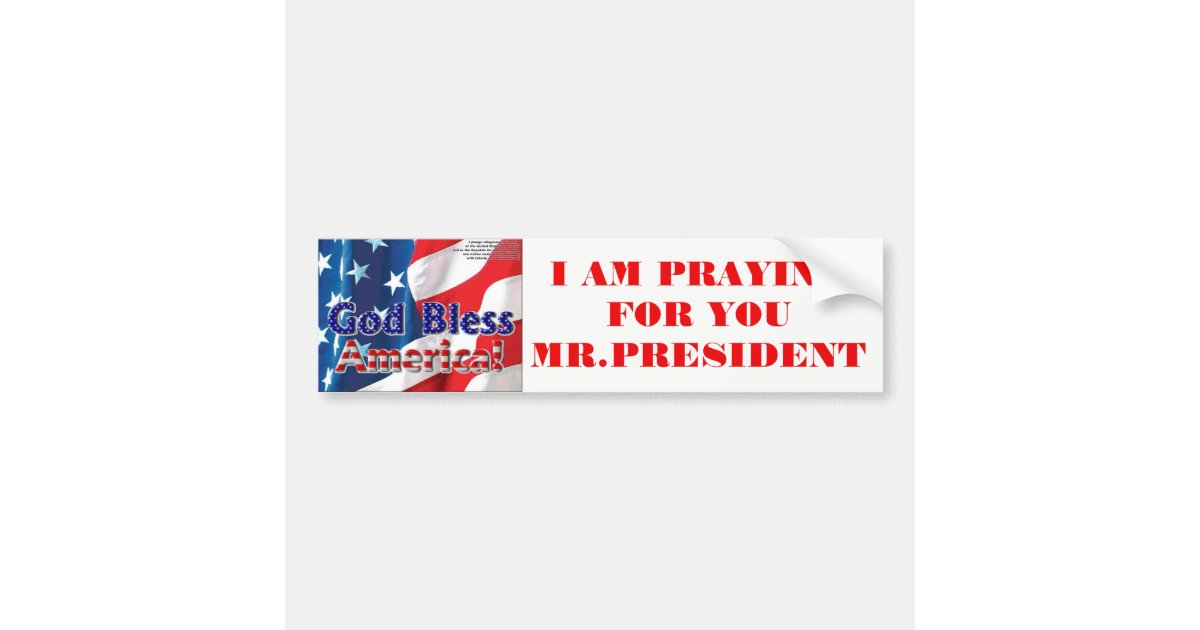 Pray For President Trump Bumper Sticker | Zazzle