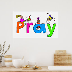 Pray Kids Poster | Zazzle