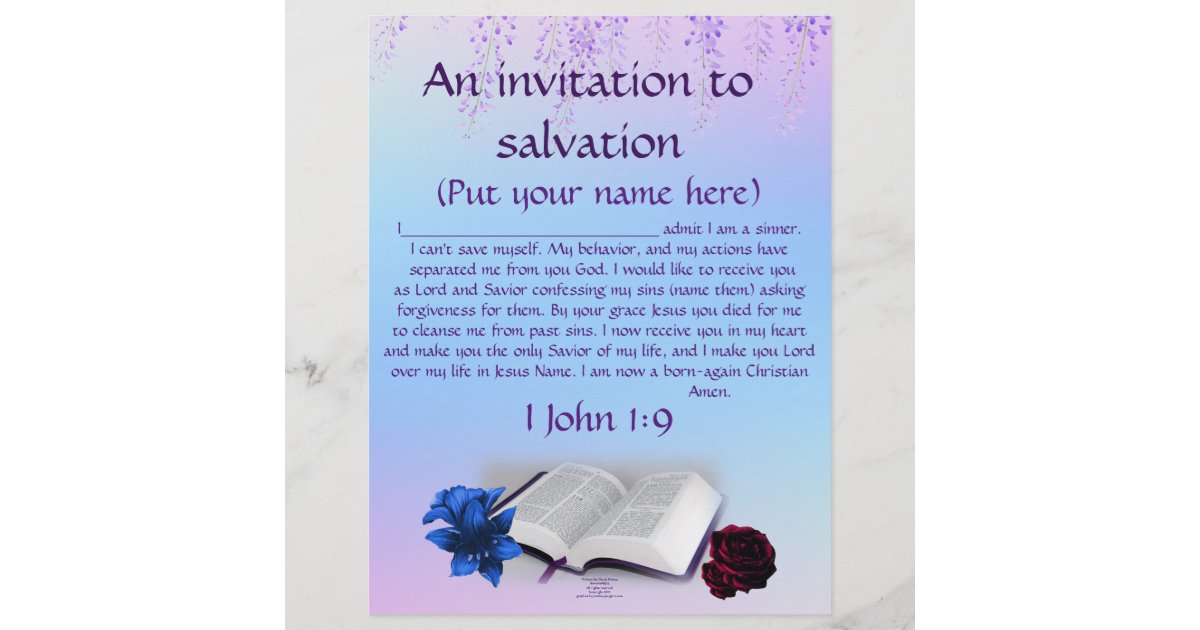 Pray of Invitation to Christ Personalized Paper | Zazzle