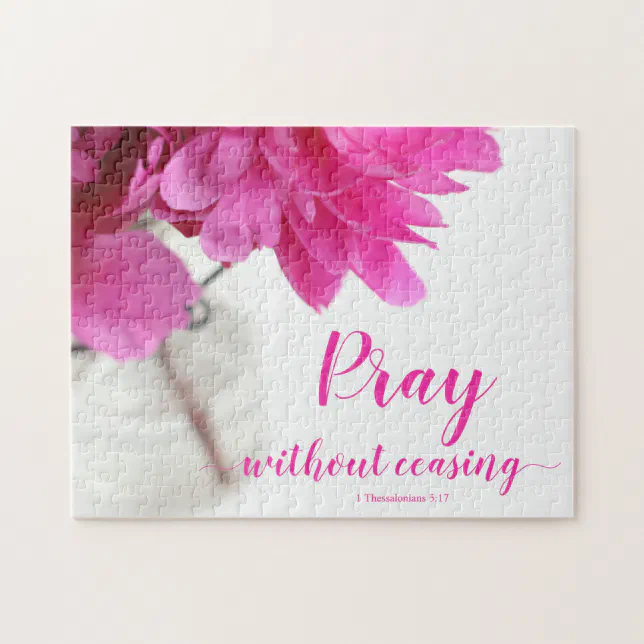 Pray Without Ceasing 1 Thessalonians 5:17 Peony Jigsaw Puzzle | Zazzle