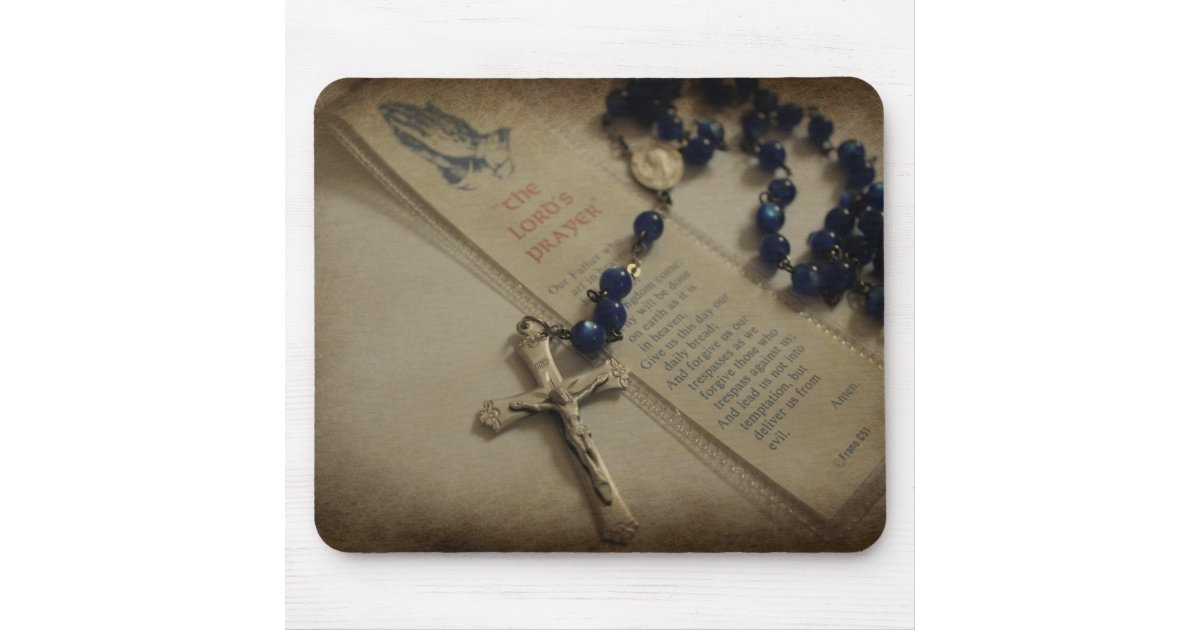 Prayer and Rosary Mouse Pad | Zazzle