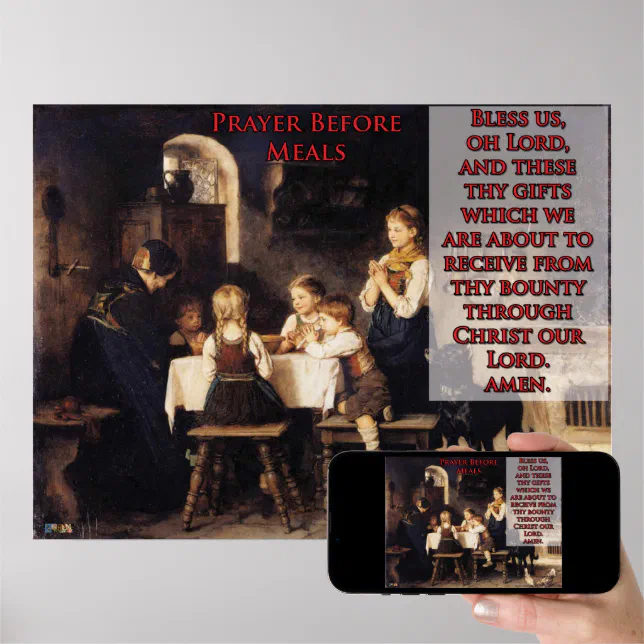 Prayer Before Meals Poster | Zazzle