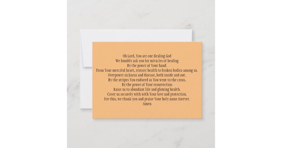 Prayer Card for Healing and Health | Zazzle