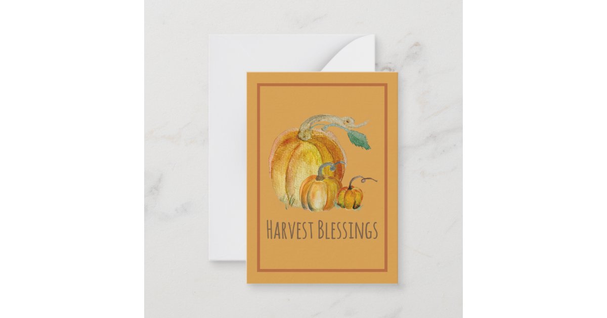 Prayer Card: Pumpkin Harvest Blessing Note Card | Zazzle