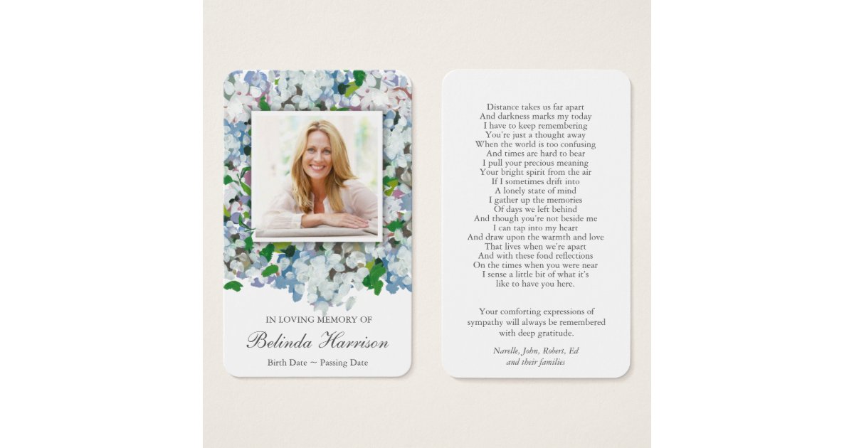 Prayer Cards | Blue Hydrangea | Zazzle