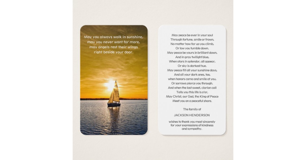 Prayer Cards | Boat & Sunset | Zazzle