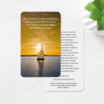 Prayer Cards | Boat & Sunset | Zazzle