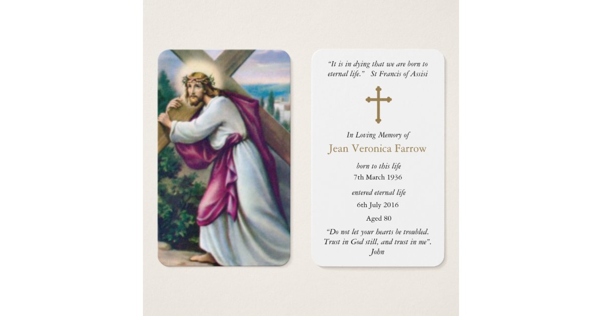 Prayer Cards | Carrying The Cross | Zazzle