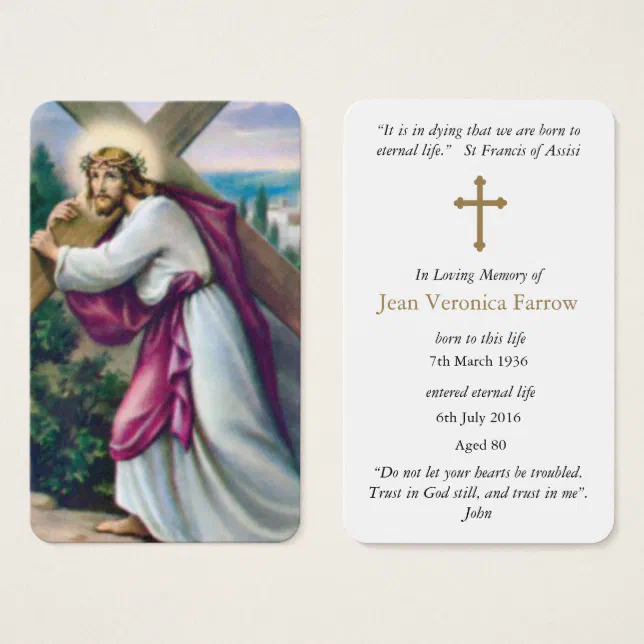 Prayer Cards | Carrying The Cross | Zazzle