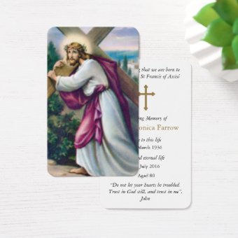 Prayer Cards | Carrying The Cross | Zazzle