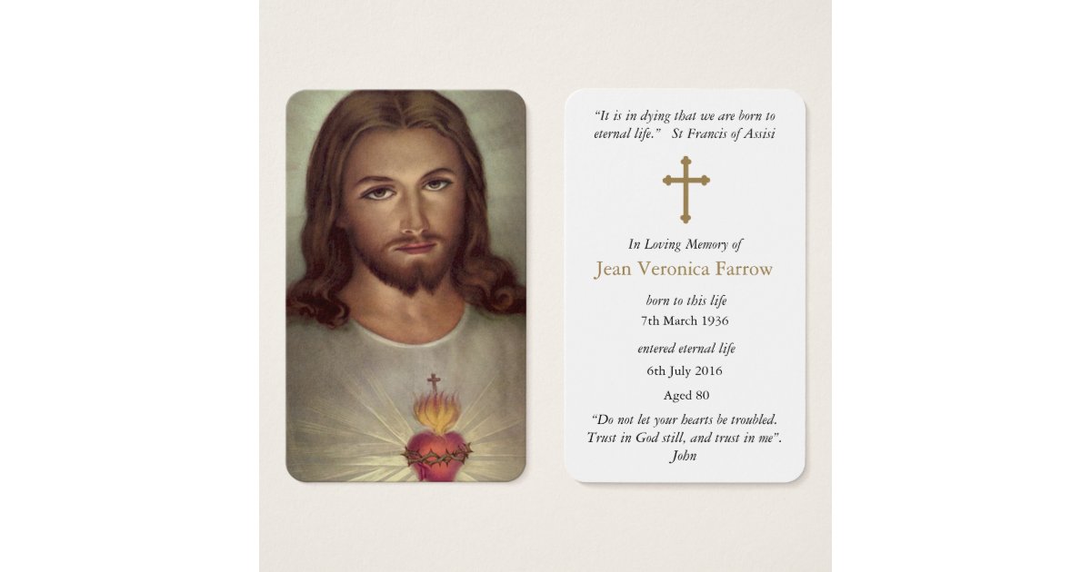 Prayer Cards | Devotion Sacred Heart Jesus | Zazzle