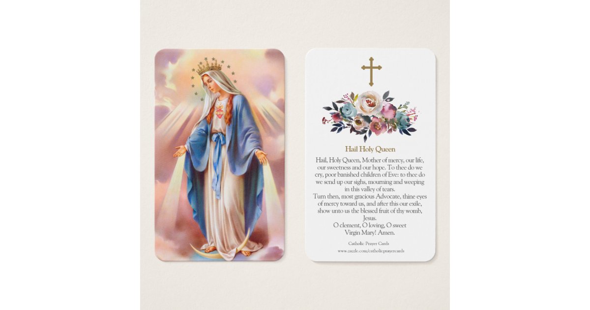 Prayer Cards | Hail Holy Queen | Zazzle