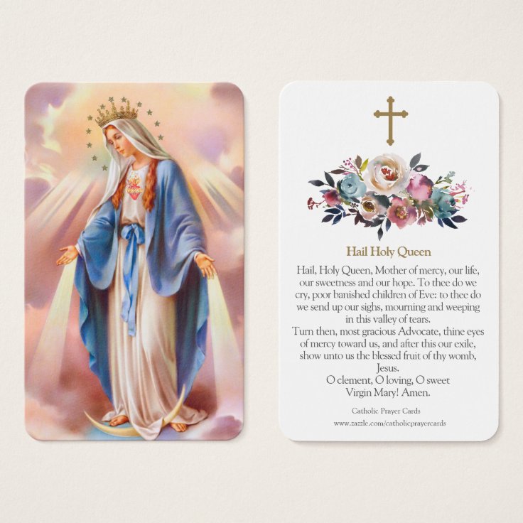 Prayer Cards | Hail Holy Queen | Zazzle