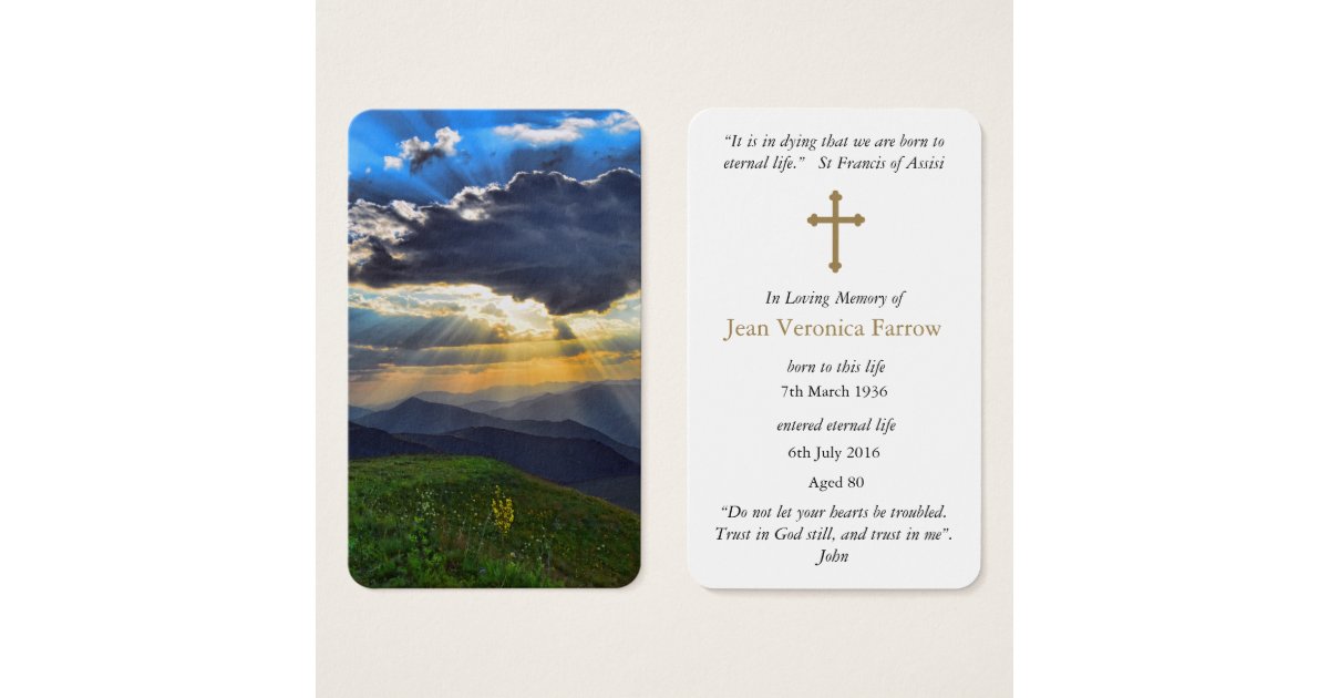 Prayer Cards | Heavenly Sky | Zazzle