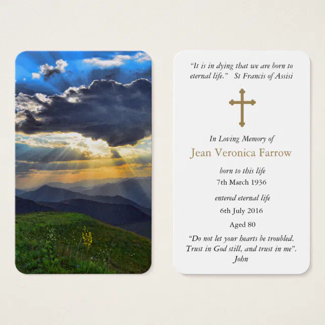 Prayer Cards | Heavenly Sky | Zazzle