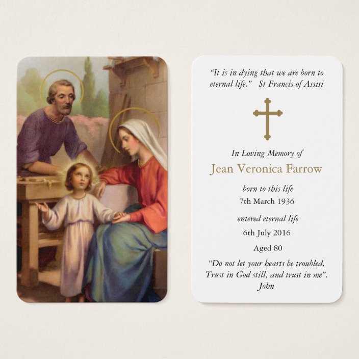 Prayer Cards | Holy Family 4 | Zazzle.com