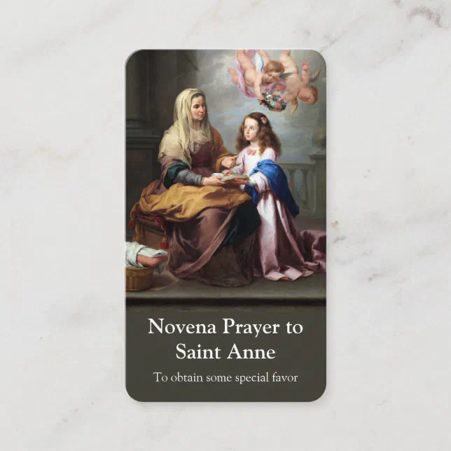 Prayer Cards | Novena Prayer St. Anne | Zazzle