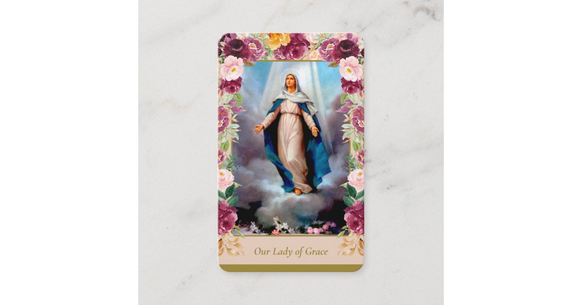 Prayer Cards | Our Lady of Grace Deluxe | Zazzle