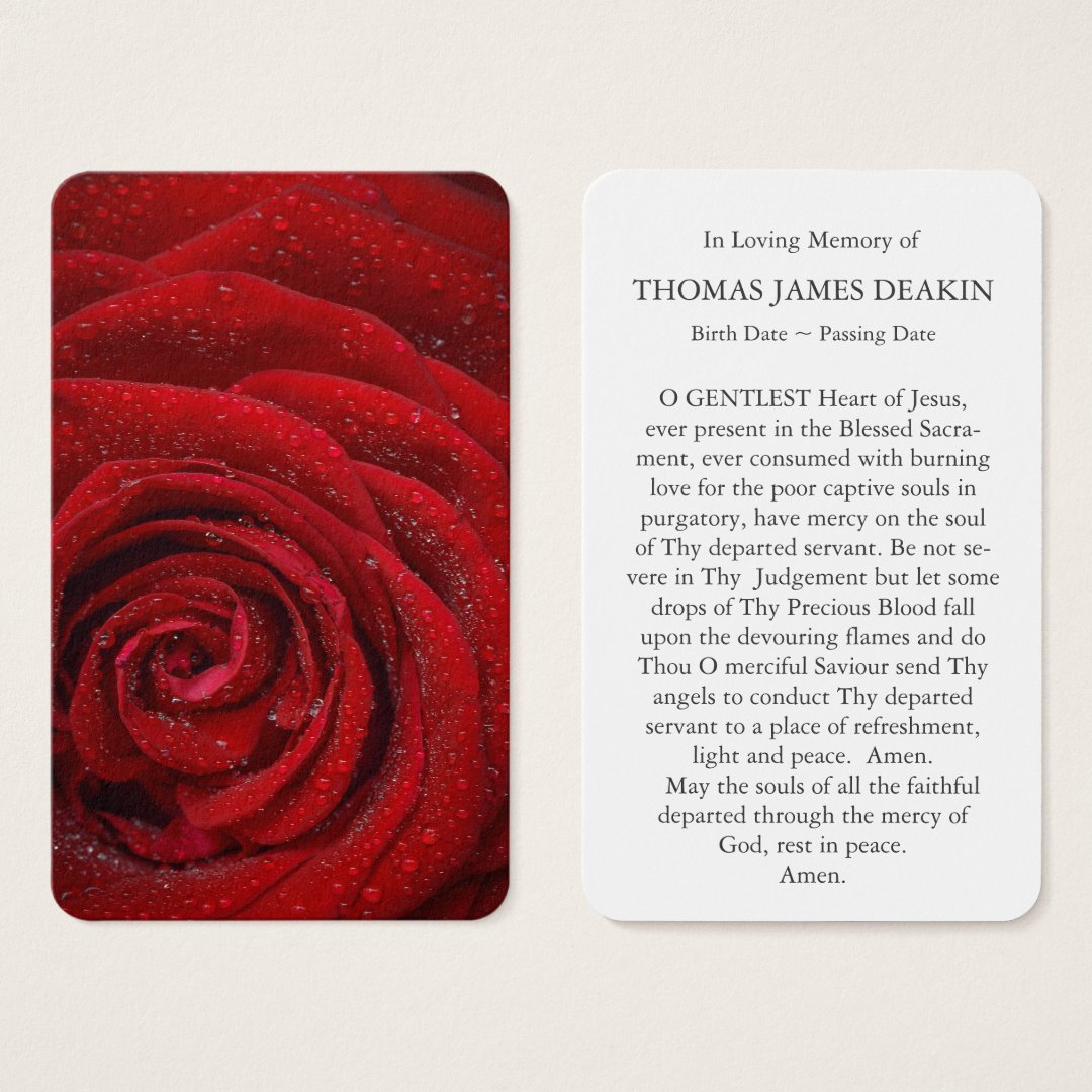 Prayer Cards | Red Rose | Zazzle
