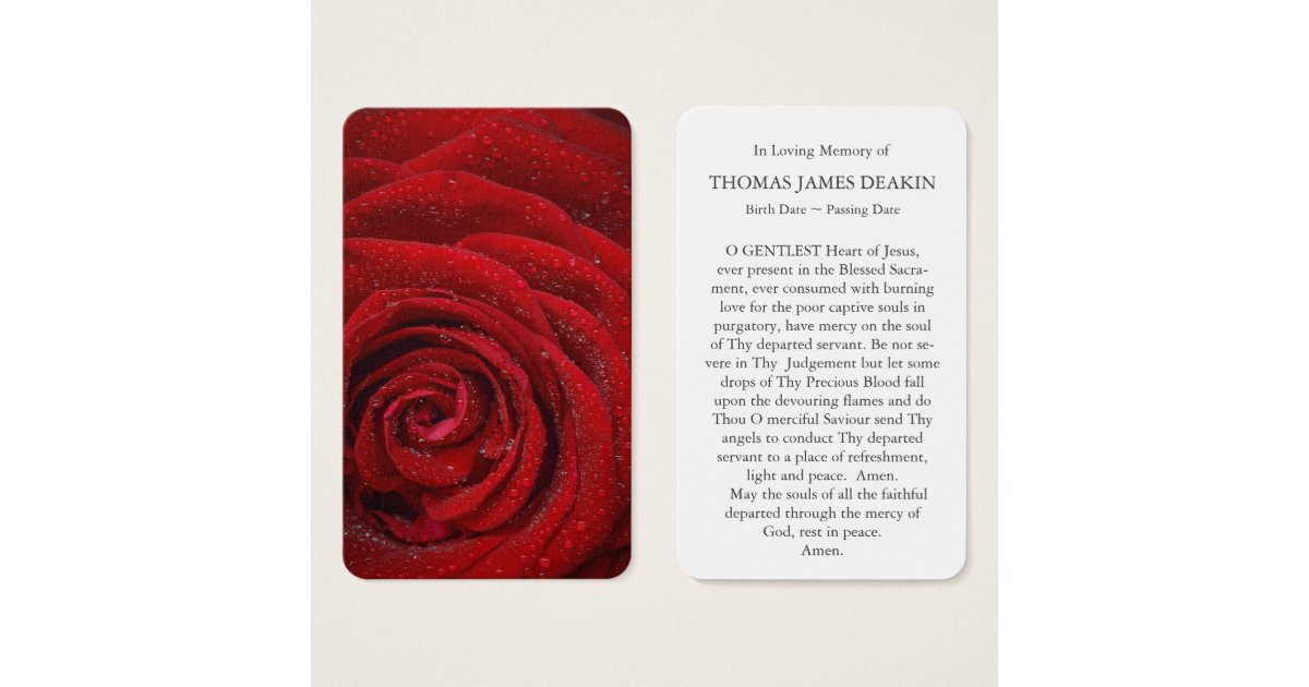 Prayer Cards | Red Rose | Zazzle