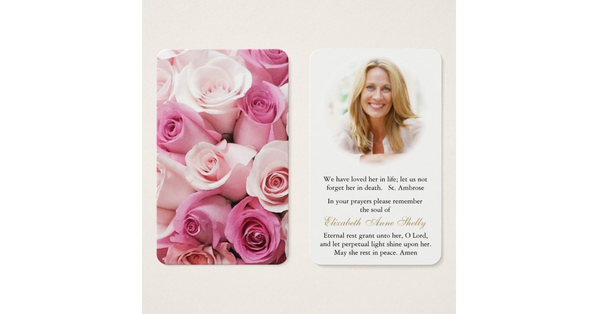 Prayer Cards | Roses In Shades of Pink | Zazzle