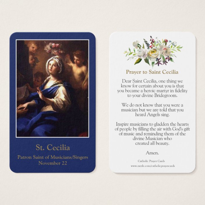 Prayer Cards | Saint Cecilia | Zazzle.com