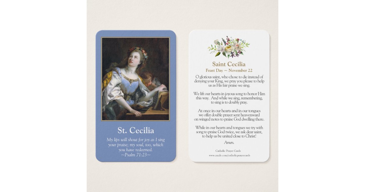 Prayer Cards | Saint Cecilia 1 | Zazzle