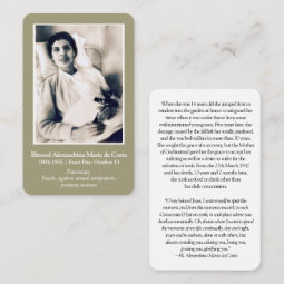 Prayer Cards Saints | Blessed Alexandrina 1 | Zazzle