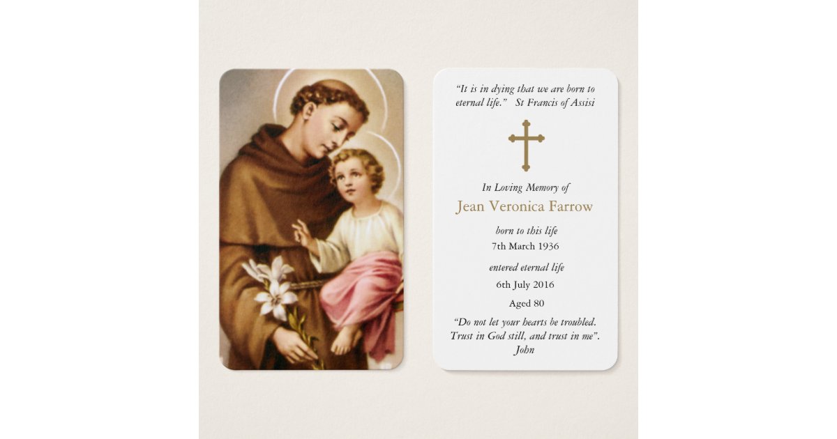 Prayer Cards | St Anthony 3 | Zazzle